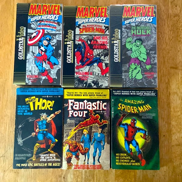 Marvel | Other | Collectible Marvel Vhs Tapes And Books | Poshmark